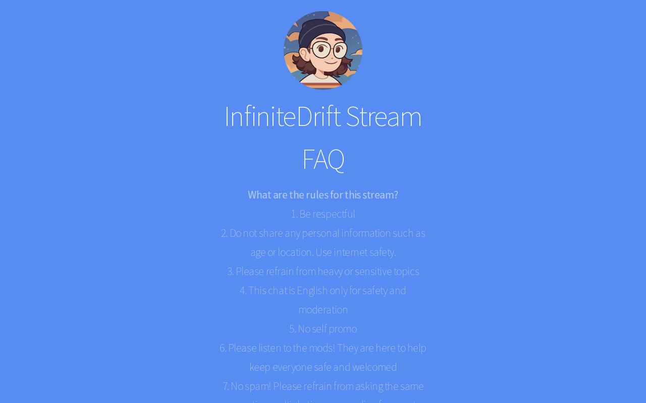 InfiniteDrift Stream FAQ